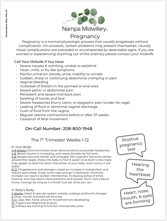 Prenatal - Nampa Midwifery